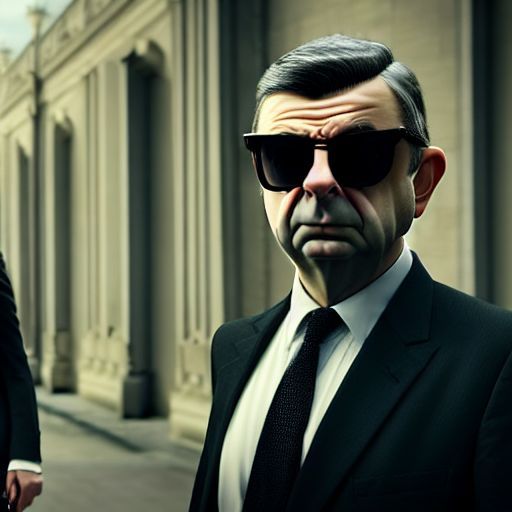 Symmetry!! Rowan Atkinson FBI Secret Agent Wearing S... | OpenArt