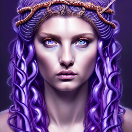Portrait of Medusa, Ancient Greece, face, flowing sn... | OpenArt