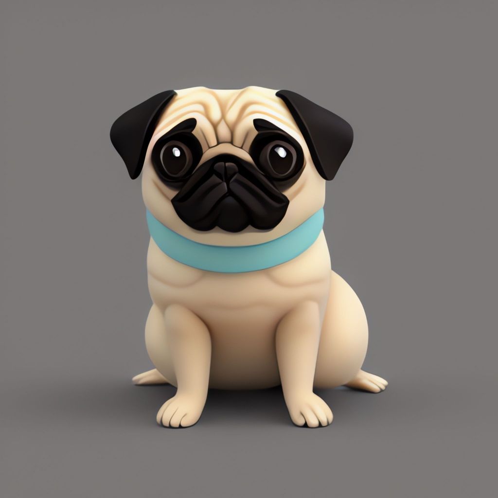 Cartoon pug toy, sitting | OpenArt