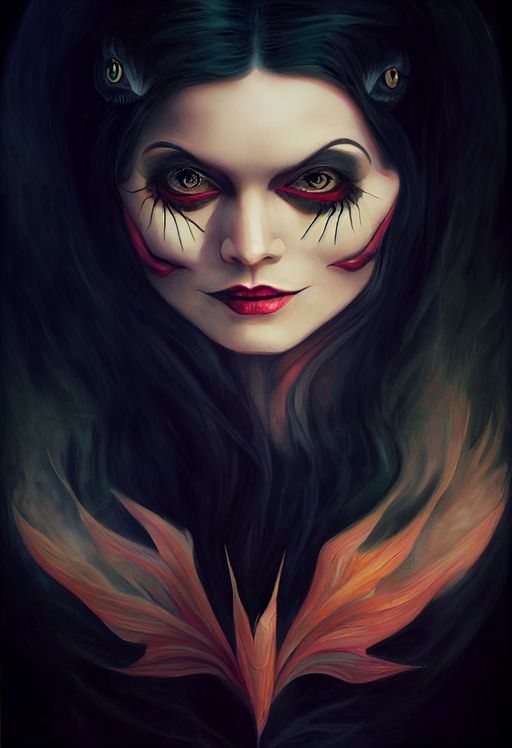 Portrait of a beautiful and terrifying evil witch | OpenArt