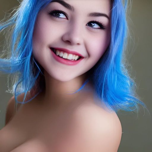 Beautiful girl with blue hair | OpenArt