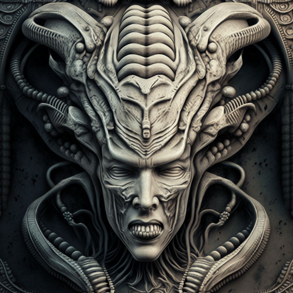 xenomorph biomechanical human-cobra-hybrid, photorea...