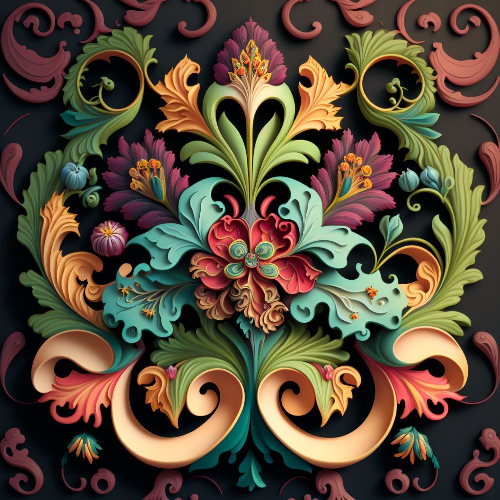 rosemaling, 3d paper art