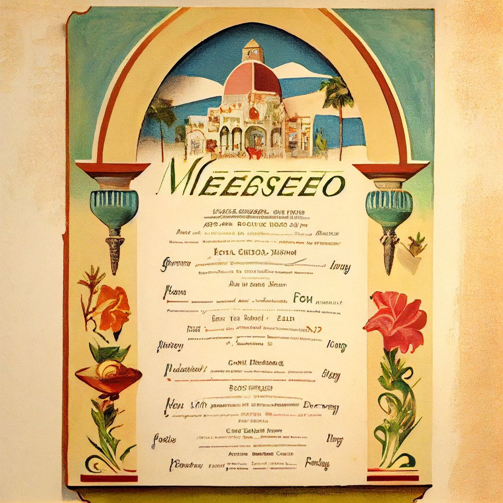 Hand-painted menu card from 1956