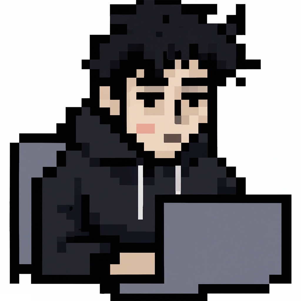 Self portrait in pixel art style