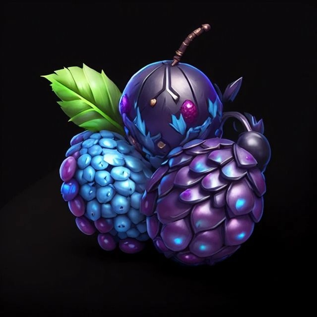 Hyperrealist detailed fantasy berries crafting mater...