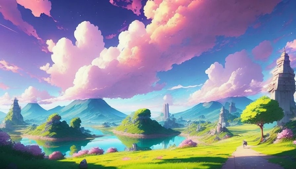 landscape, webtoon art by anton fadeev and ghibli | OpenArt