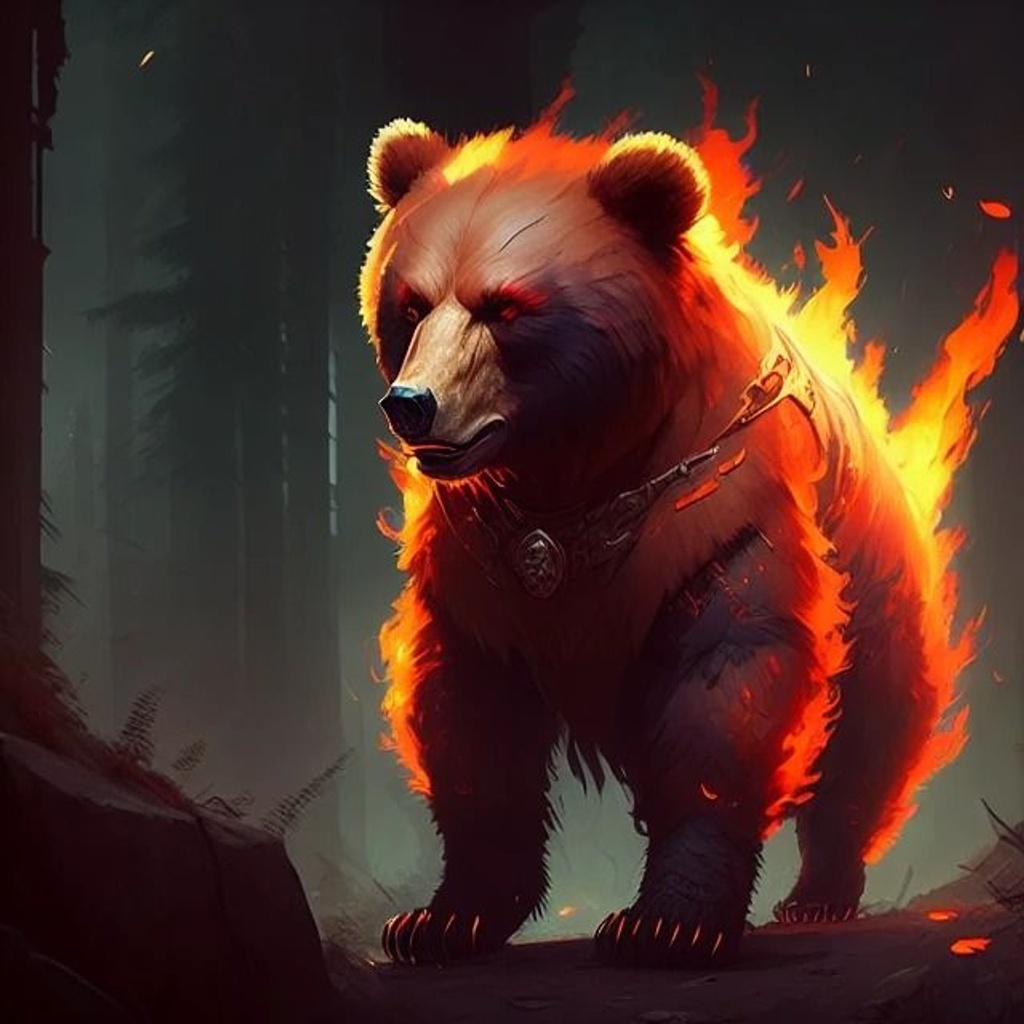 A digital art of a bear demonic fantasy monster with... | OpenArt