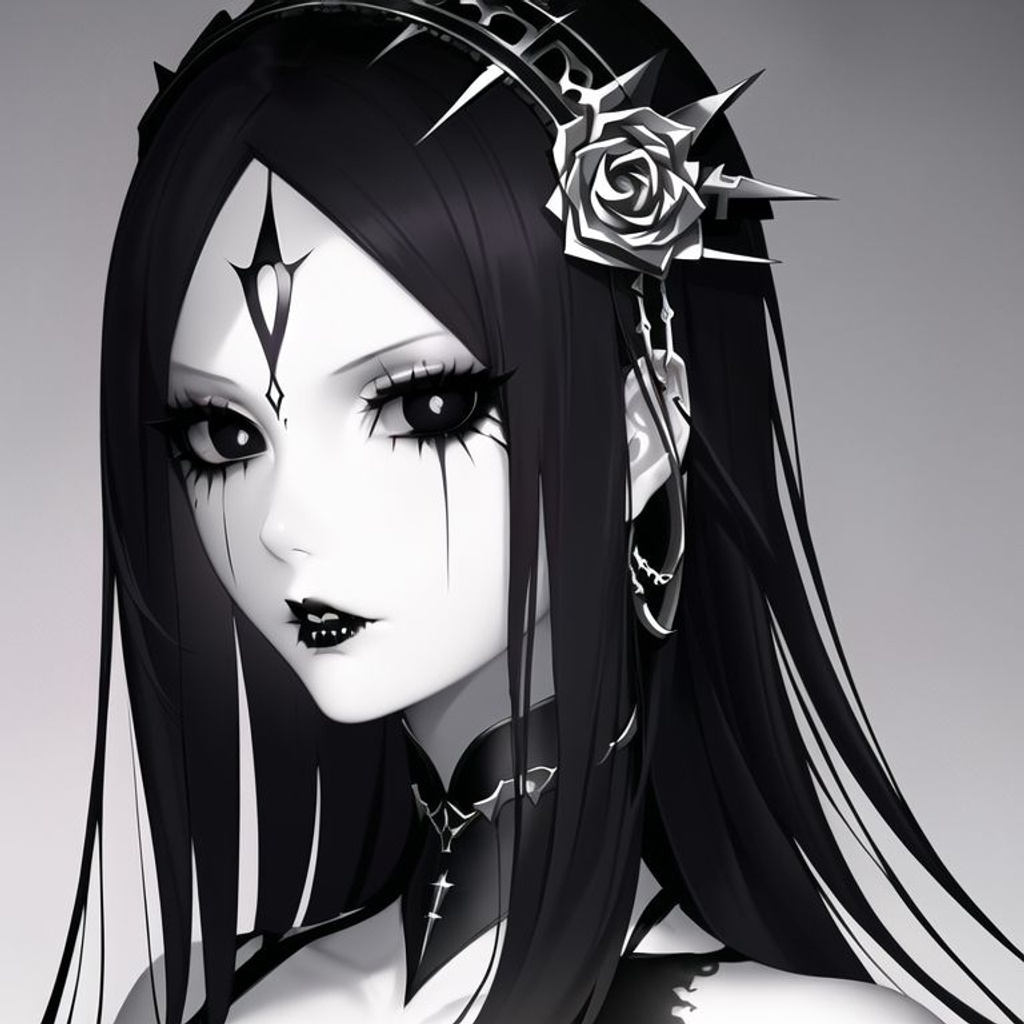 anime visual, goth princess pale white skin with sha... | OpenArt