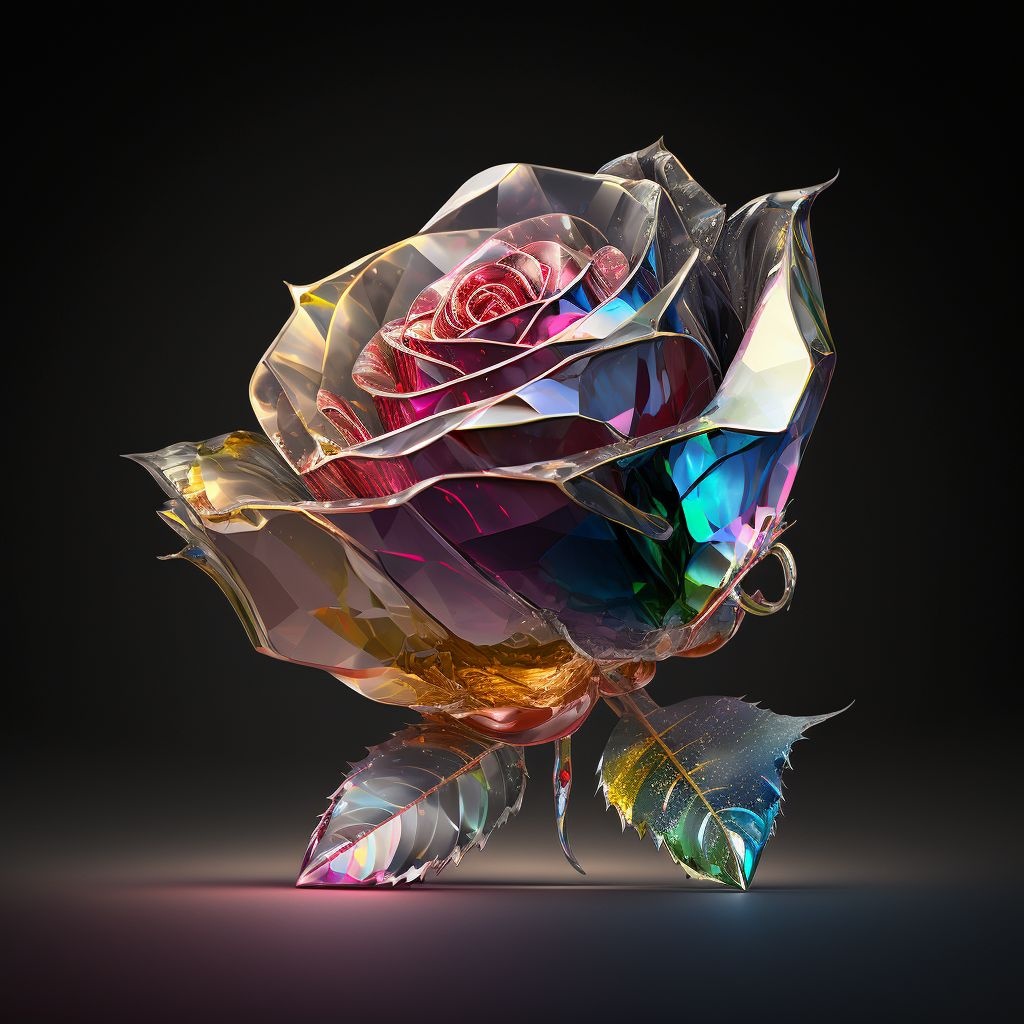 transparent multicolor crystal rose