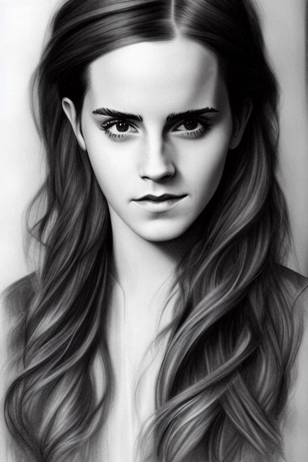 sketch, emma watson, ((detailed face)),