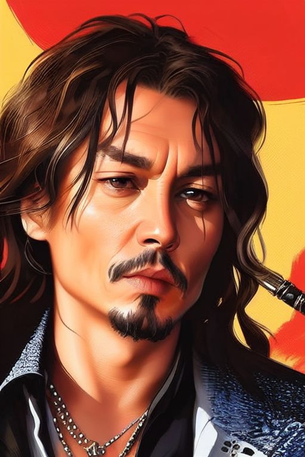 Johnny Depp diving into Money cartoony cartography | OpenArt