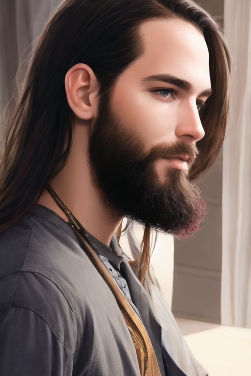 SamDoesArt, a boy, long hair, beard, man, detailed f... | OpenArt