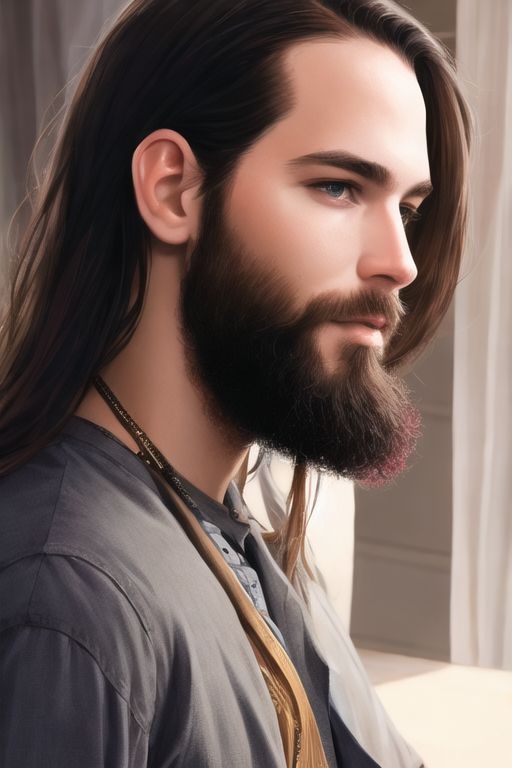 SamDoesArt, a boy, long hair, beard, man, detailed f... | OpenArt