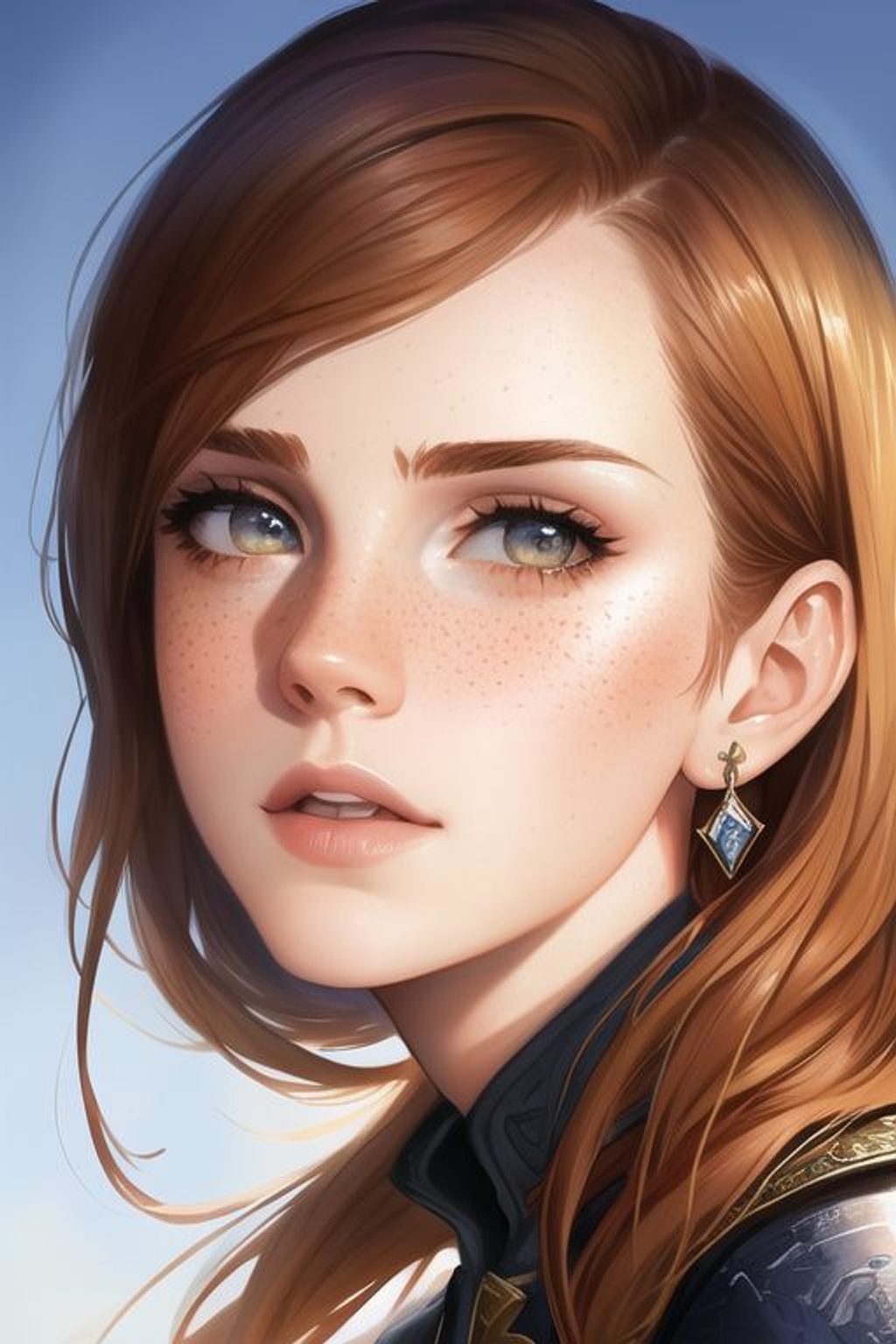 SamDoesArt, emma watson, ginger hair, blue eyes, fre...