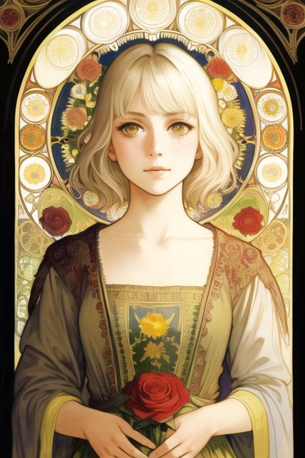 SamDoesArt, a girl, portrait, detailed face, yellow... | OpenArt