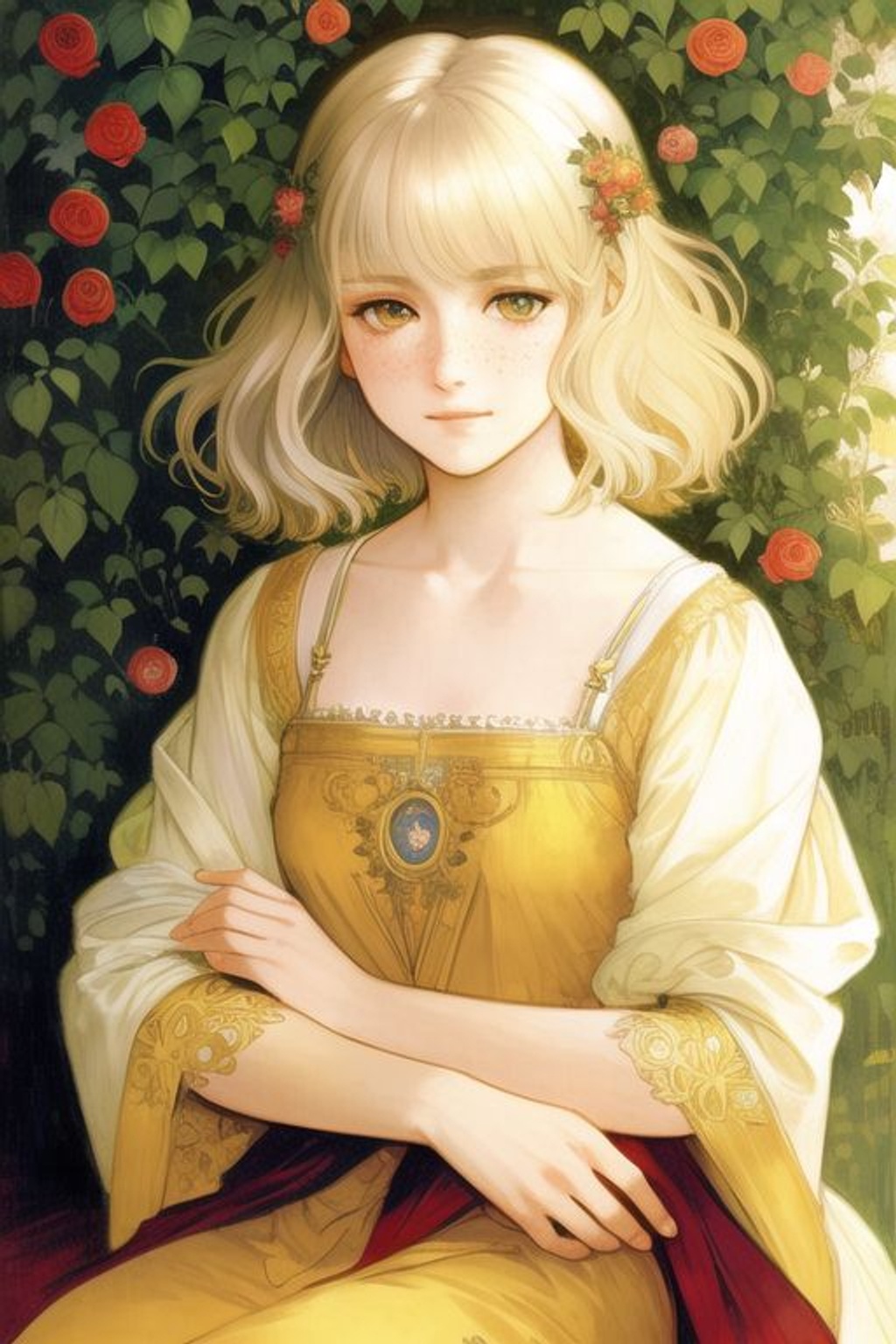 SamDoesArt, a girl, portrait, detailed face, yellow... | OpenArt