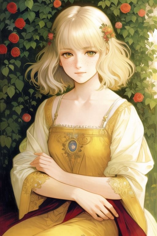 SamDoesArt, a girl, portrait, detailed face, yellow... | OpenArt