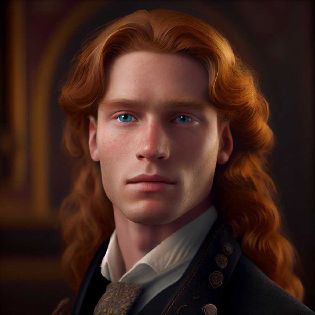 young handsome ginger long hair male smirking at you... | OpenArt