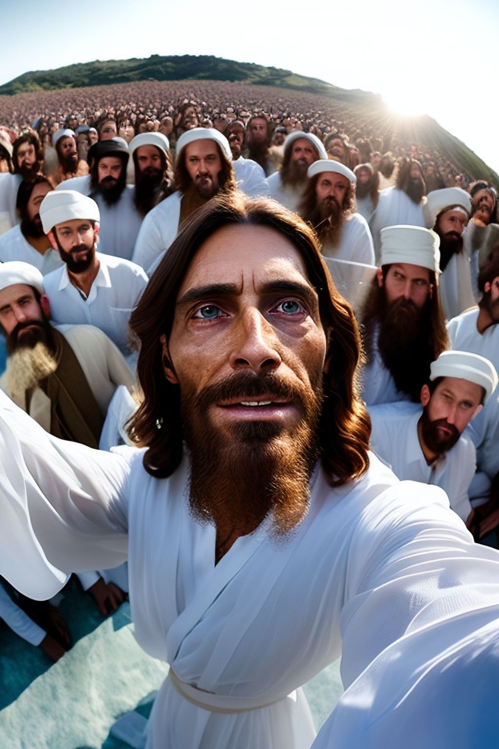 realistic jesus christ going shopping with the homies | OpenArt