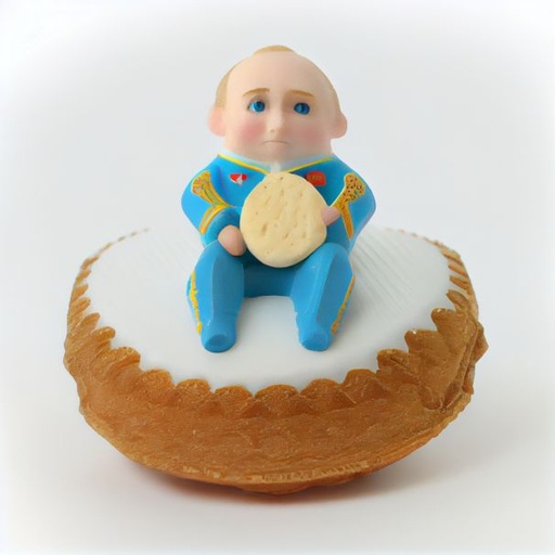 tiny putin sitting on a very large ritz cracker | OpenArt