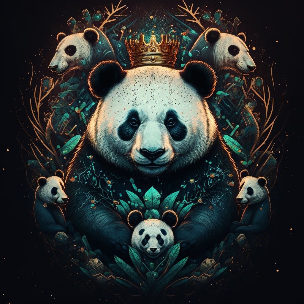 Hypnotic illustration of a panda meditating, hypnoti... | OpenArt