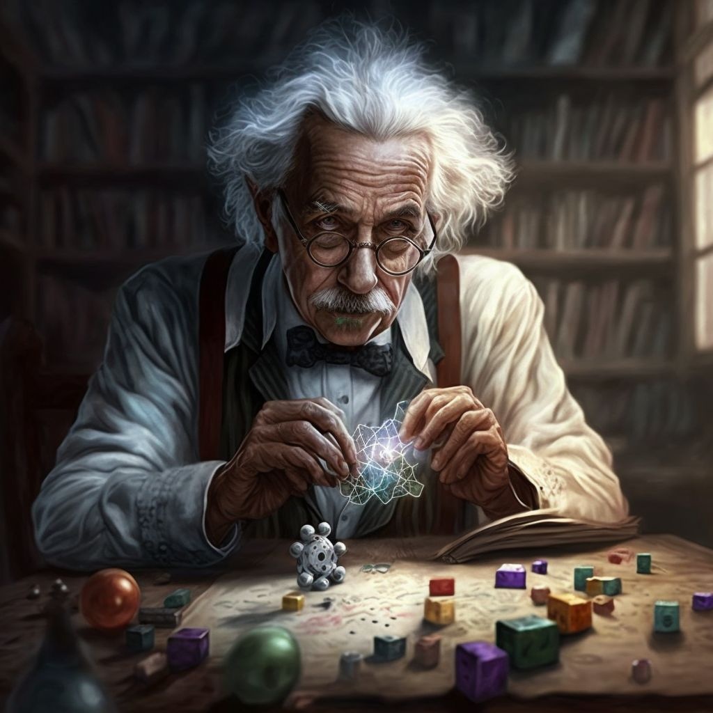 albert einstein play with atoms at the atomic scale