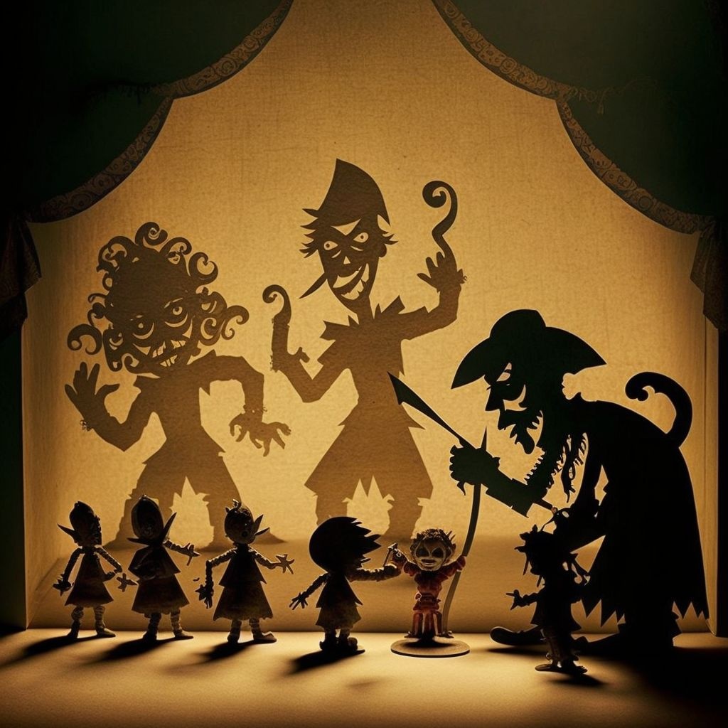 shadow puppet master lurking in the shadows of the h... | OpenArt
