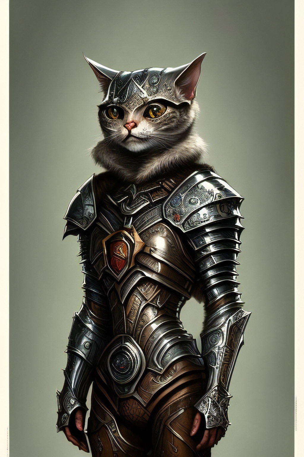 cat with retro armor | OpenArt