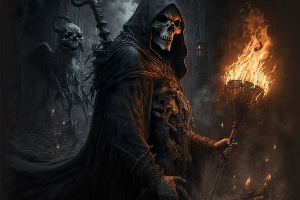 Morgan Freeman as a pyromancer, Mage, Sorcerer, 4K,... | OpenArt