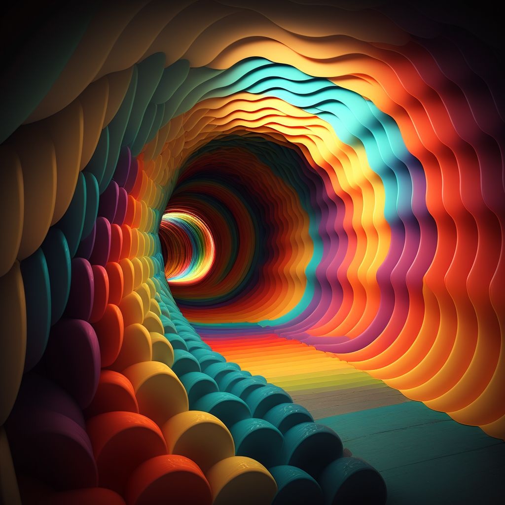 infinite rainbow bump mapping shader tunnel