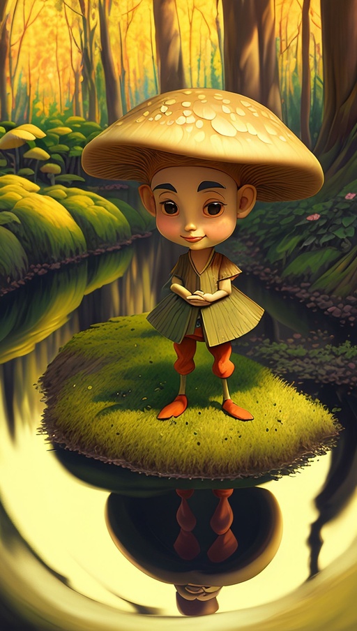 Joyful mushroom elf | OpenArt