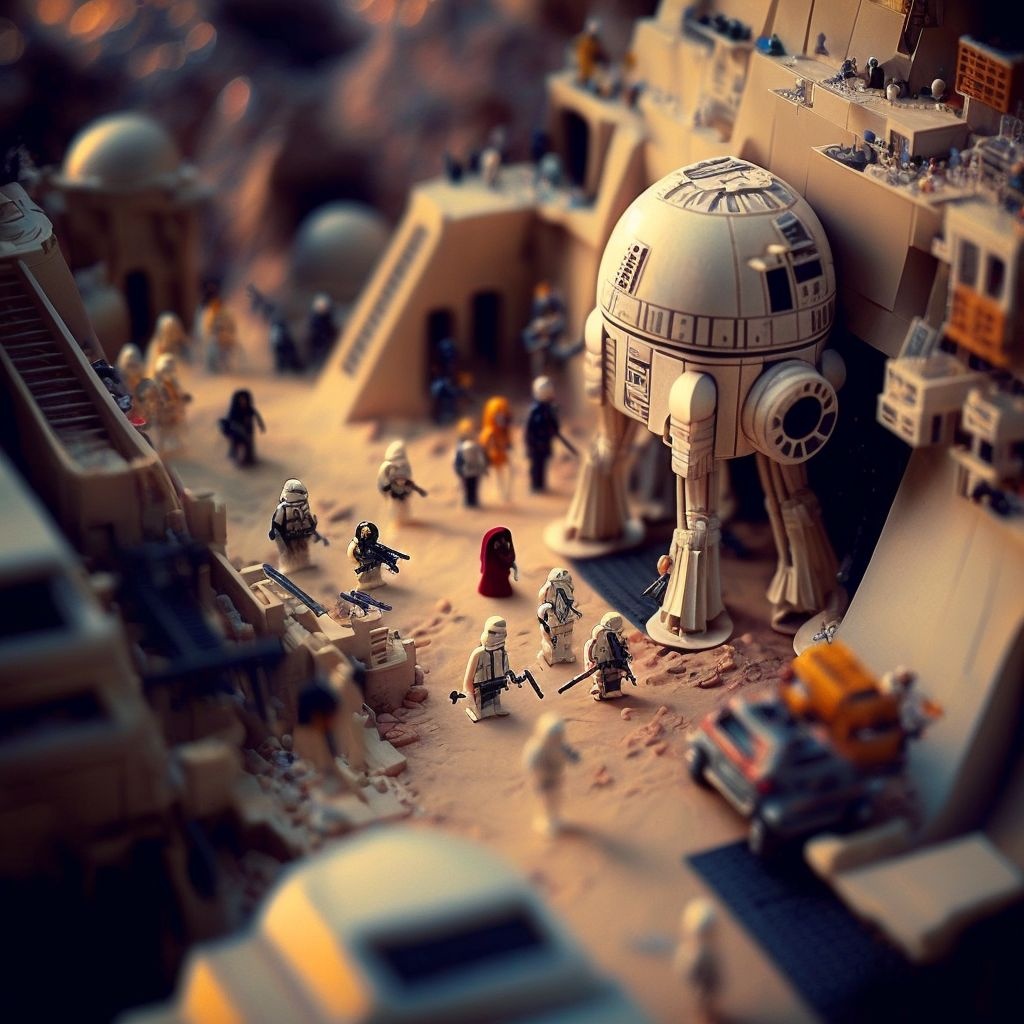 tilt shift star wars lego