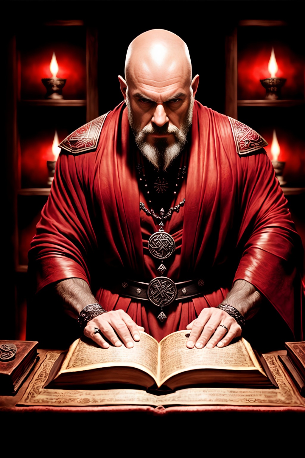 Red Wizard Reading Spellbook | OpenArt