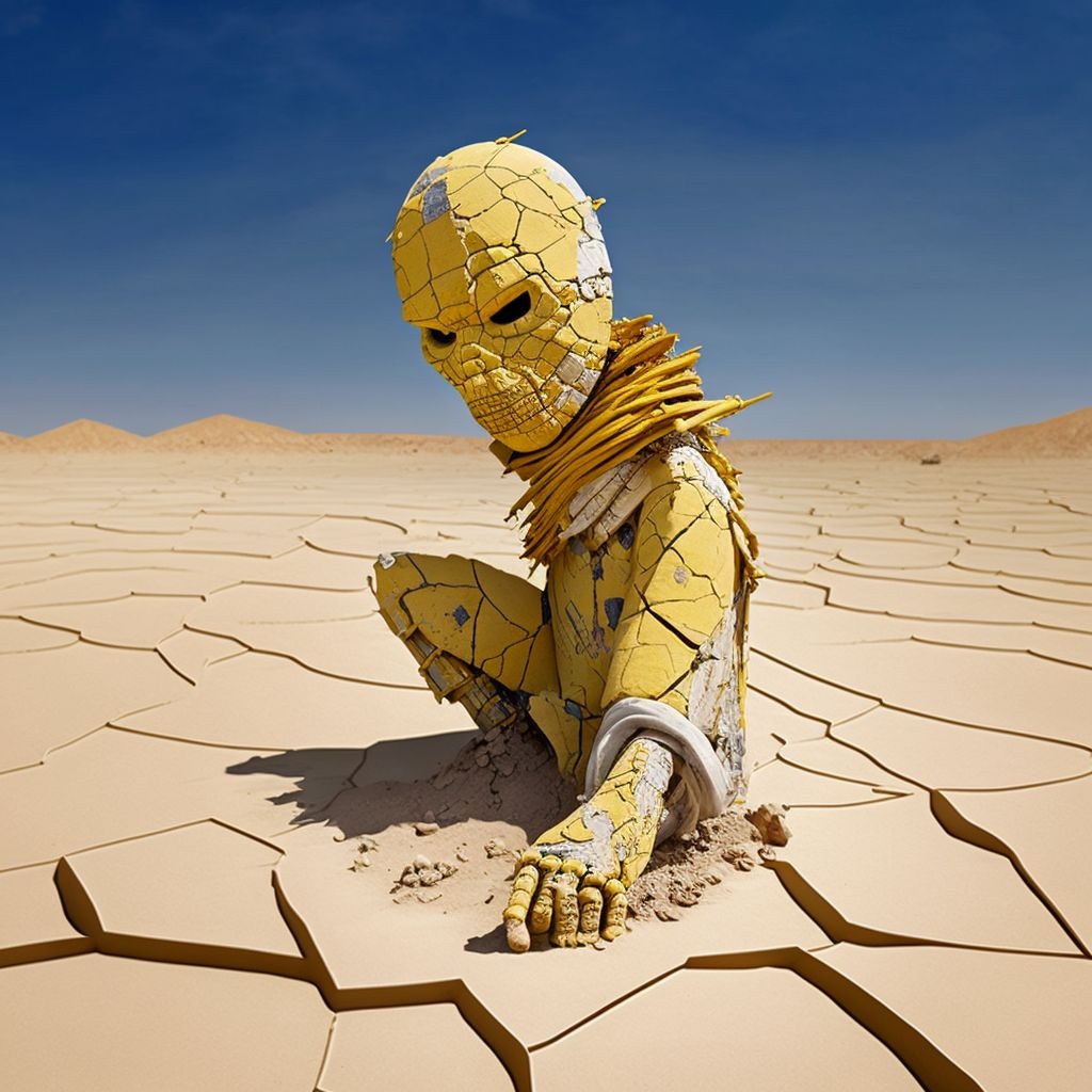 kintsugi sandman in the desert | OpenArt