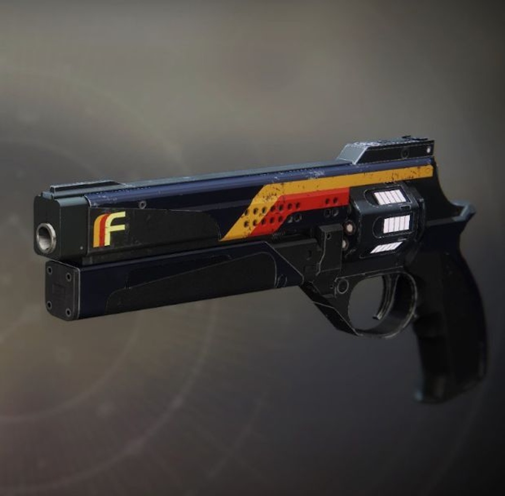 Destiny2 inspired, A Detailed futuristic revolver in...