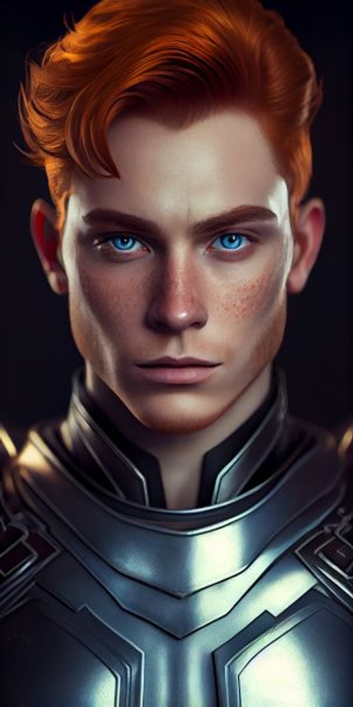 Unreal Engine 5, young man with slicked back ginger...