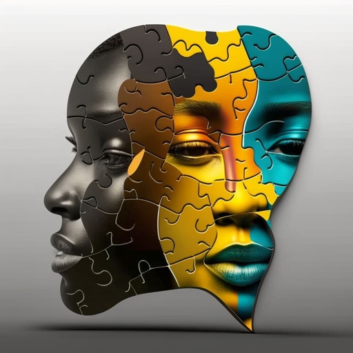 half face mask puzzle, african dreams