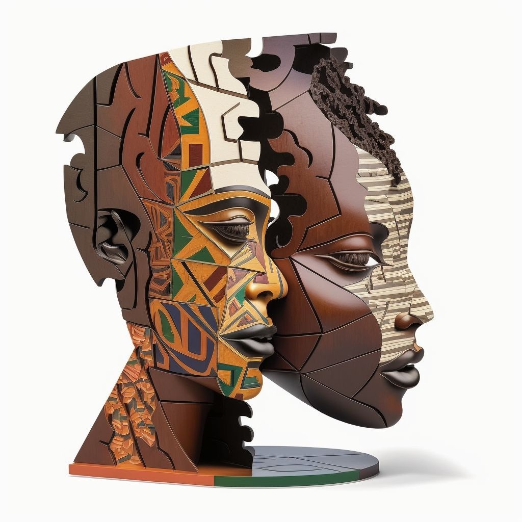 half face mask puzzle, african dreams 3d