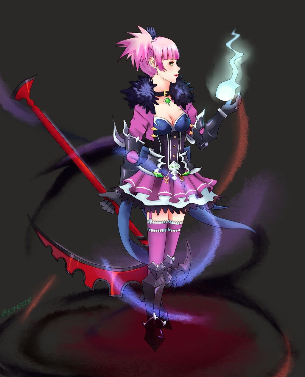 high quality art of a female death reaper with short... | OpenArt