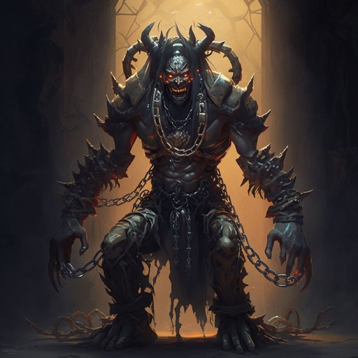 ai demon held down with chains