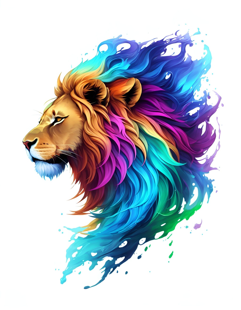 Splash art, a garuda head, ((white background)), roa...