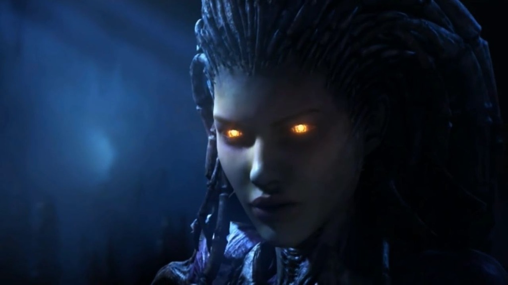 Portrait of Sarah Kerrigan with black hair and with... | OpenArt