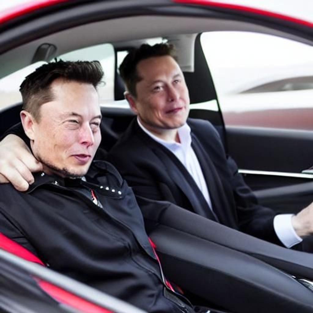 Elon in his Tesla | OpenArt