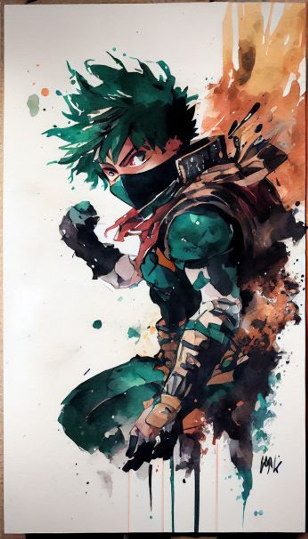 stunning watercolor painting of My Hero Academia's D... | OpenArt