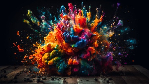 color bomb explosion, fantasy, depth field, light sh...