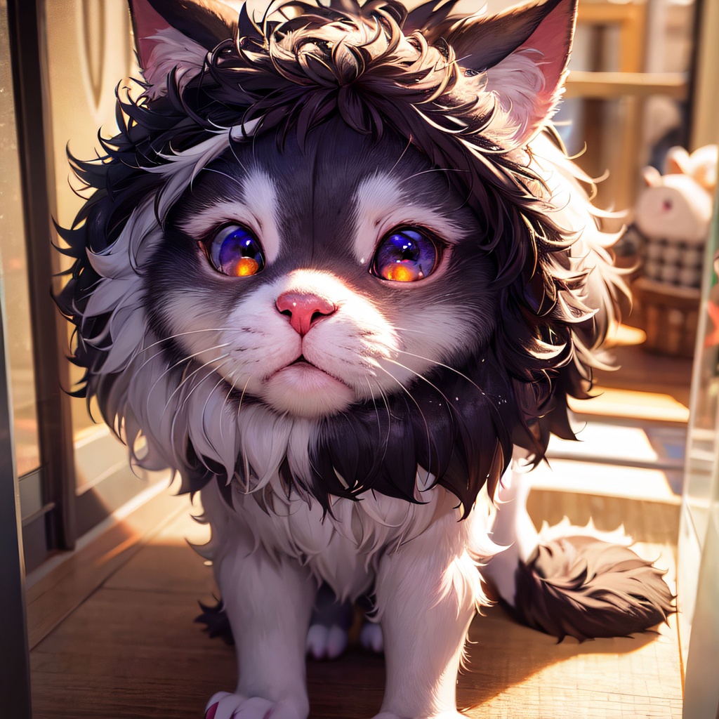 pltn style, A cute, small, purple, furry monster wit... | OpenArt