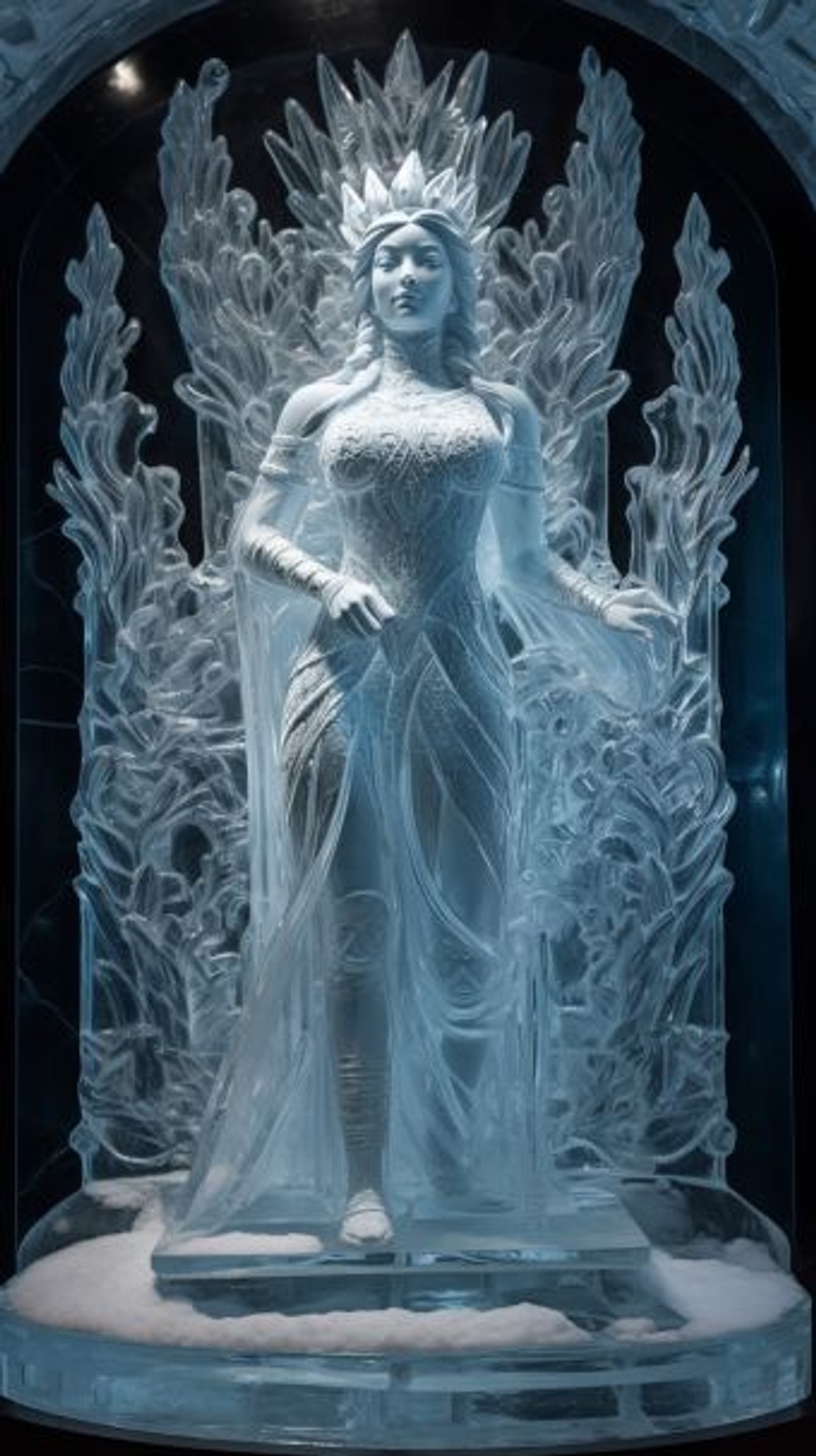 stunning queen who looks like she's been carved out...