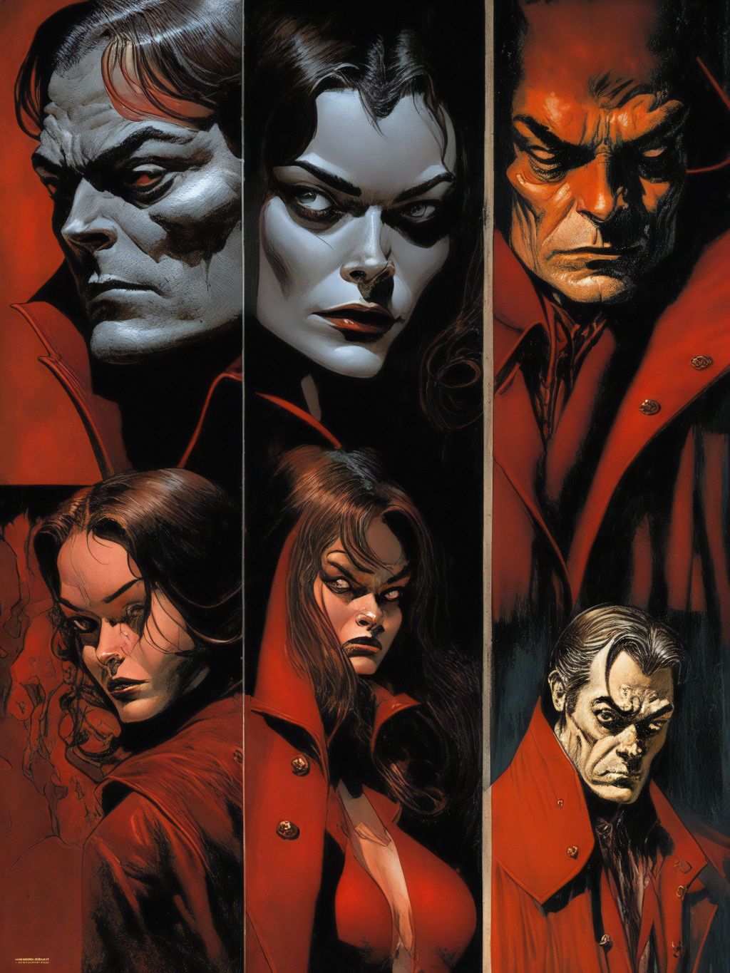 Retro Vampire Horror Comic Panel | OpenArt