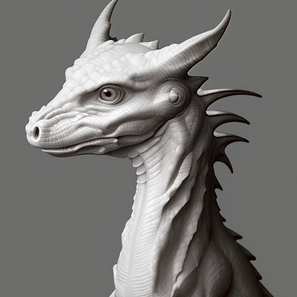 Smooth, white and featureless dragon mannequin with... | OpenArt